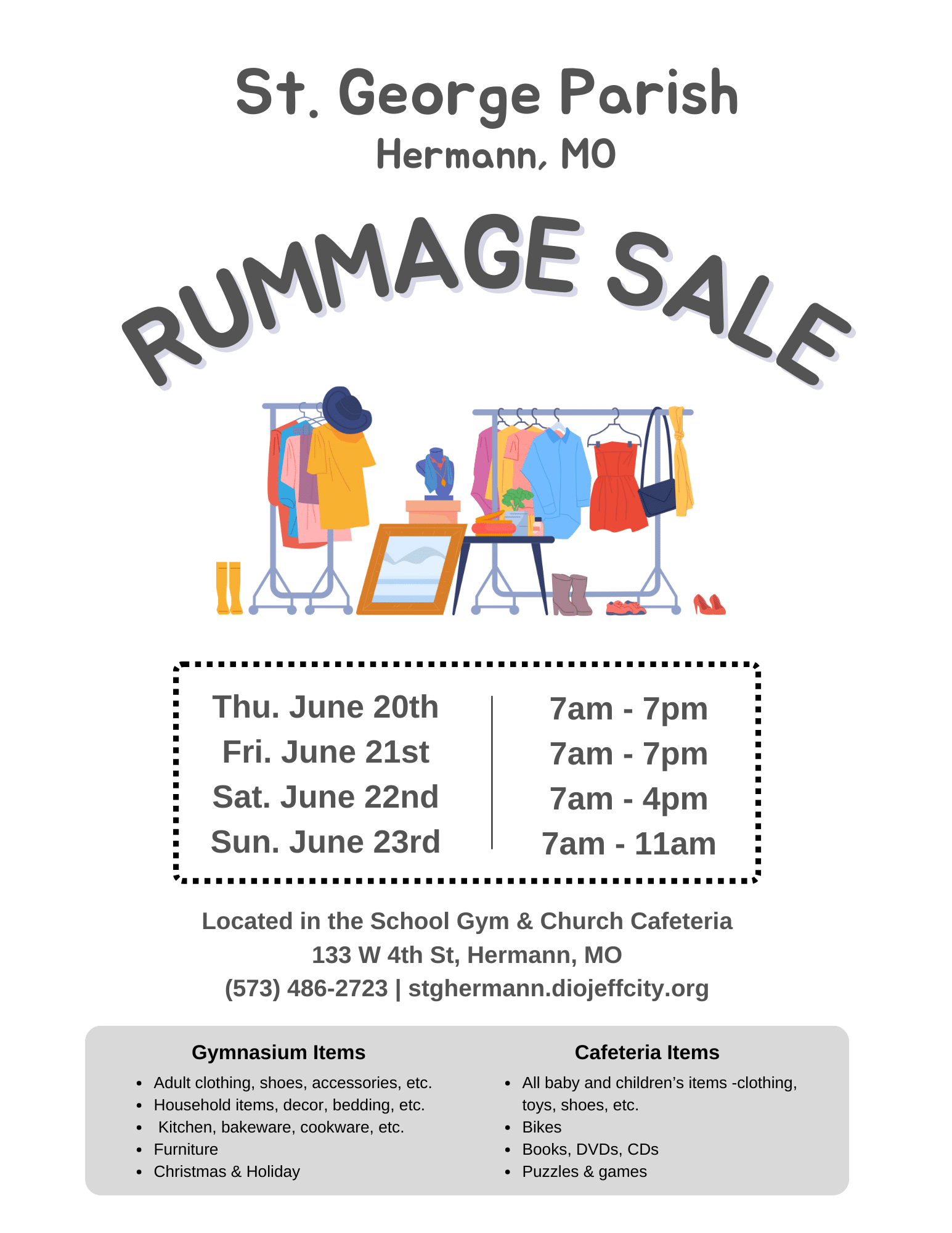 Rummage Sale Flyer | St. George Catholic Church (Hermann)