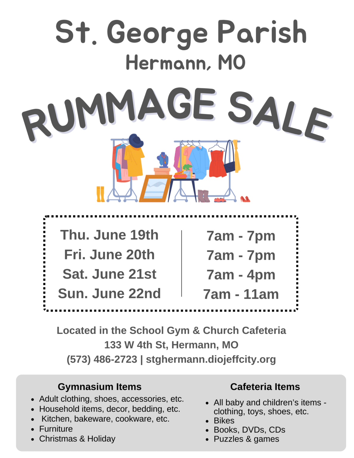 Rummage Sale Information | St. George Catholic Church (Hermann)